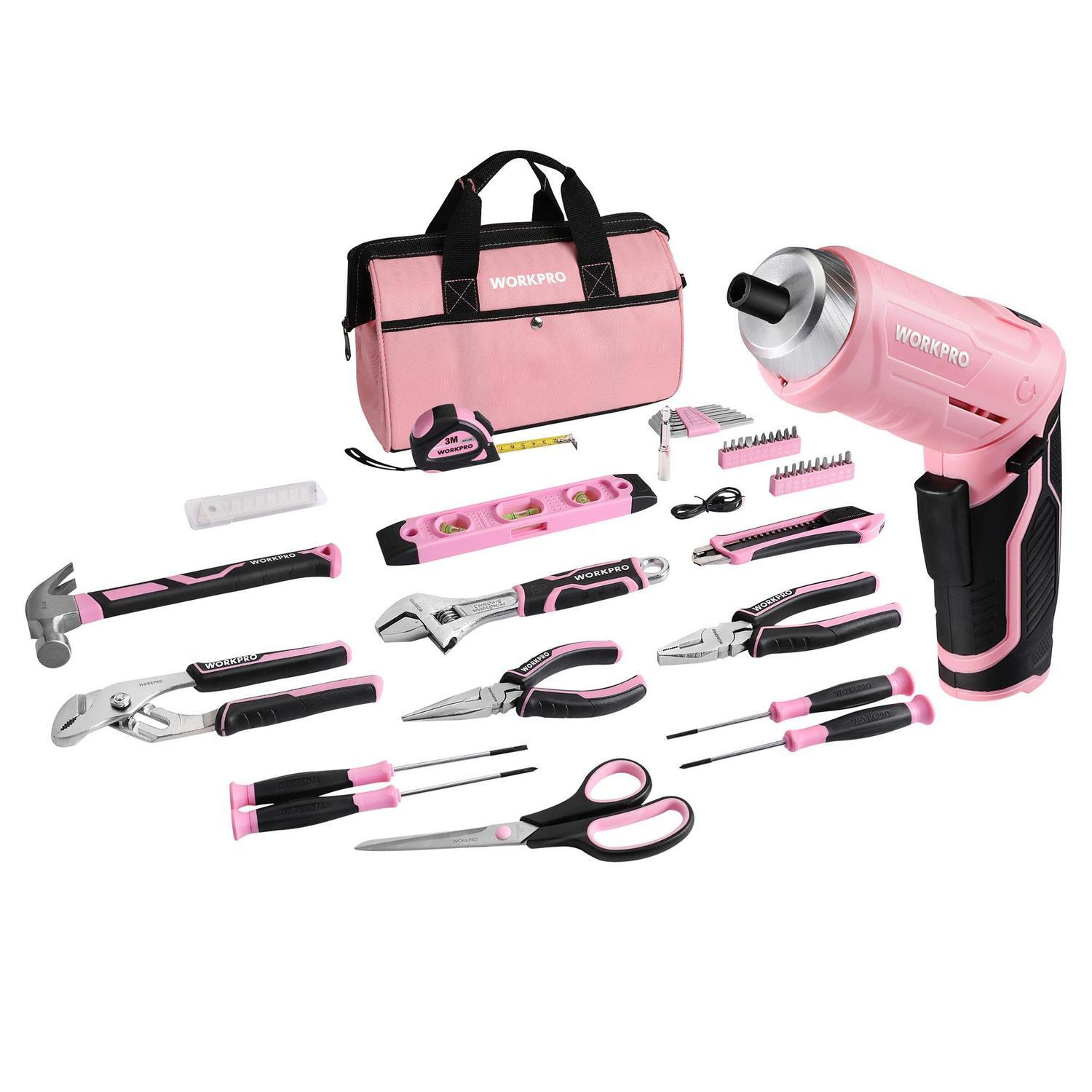 Workpro | Tool set 53 piece Pink | Mitre10