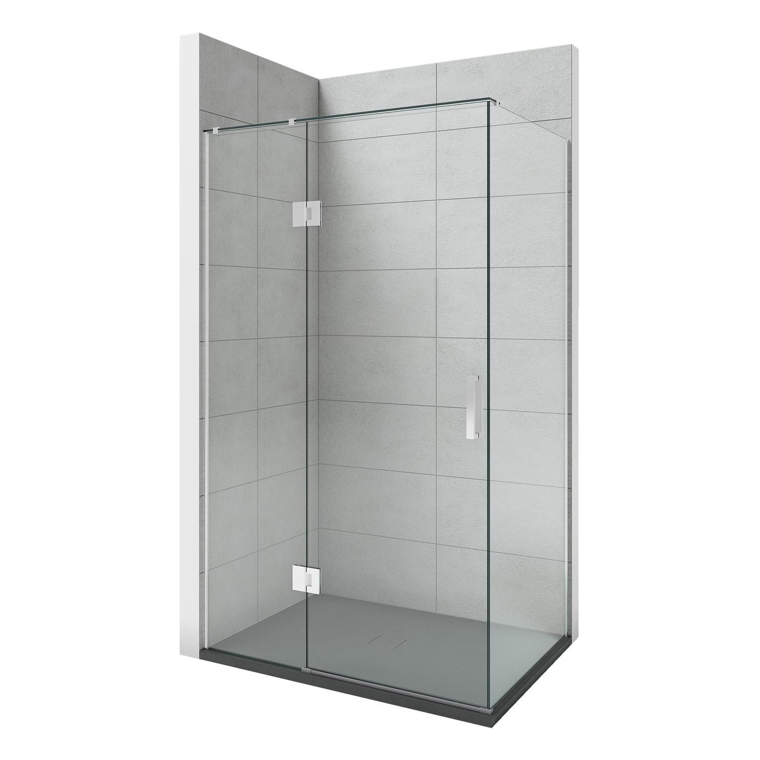 Atlantis | Solara 1210 x 1010mm 2-Wall LH Black Tray and Chrome Hinging ...