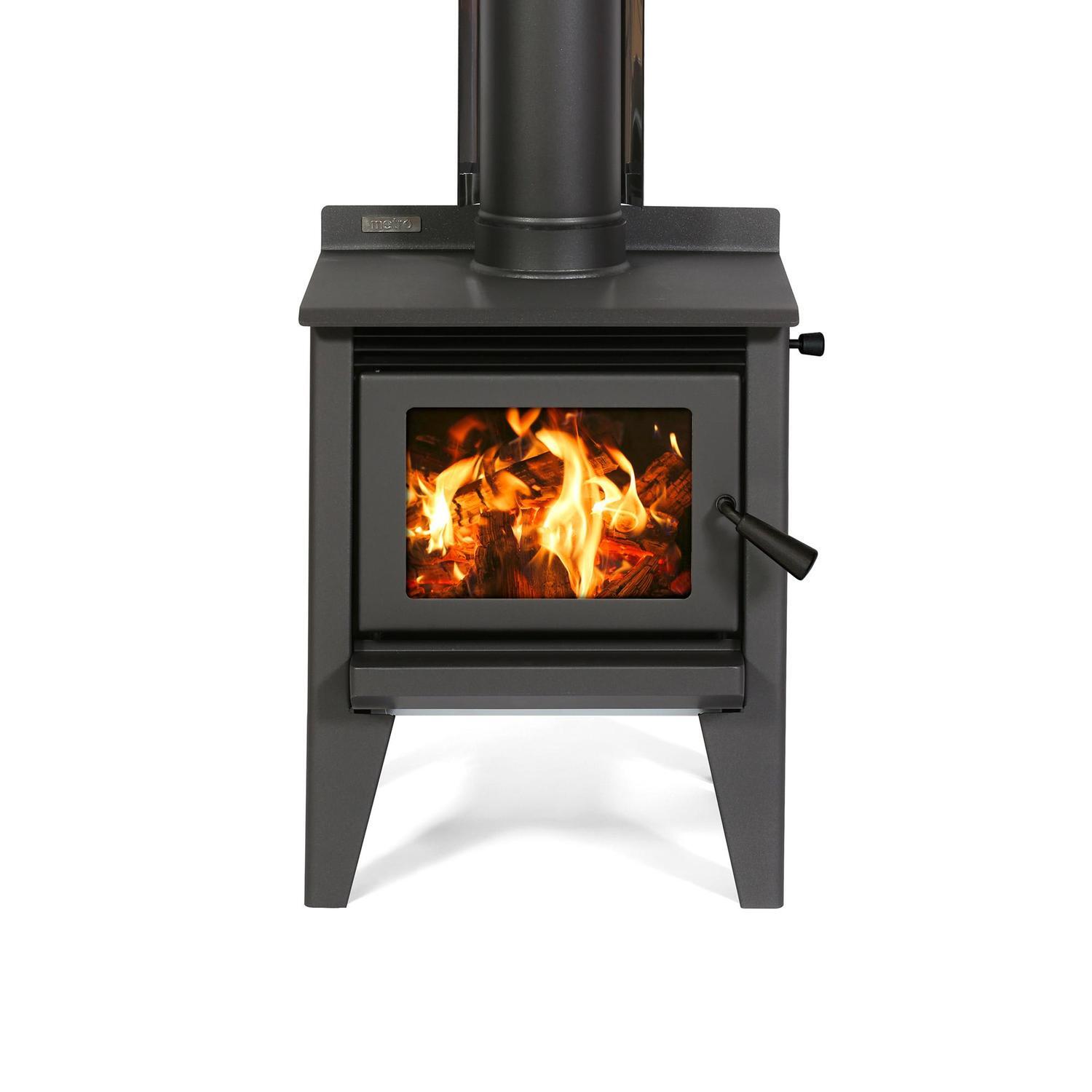 Metrofires | Tiny Rad Freestanding Wood Fire Metallic Black | Mitre10