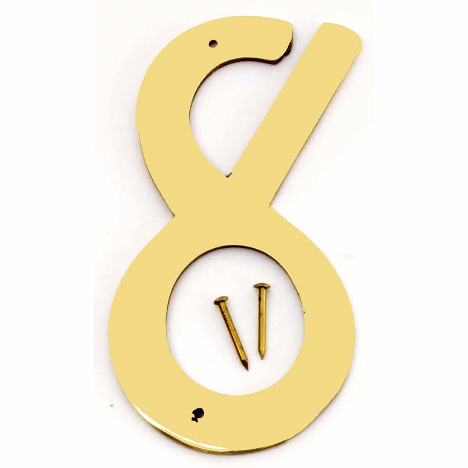 HY-KO | Letterbox Number 8 102mm Polished Brass Finish | Mitre10