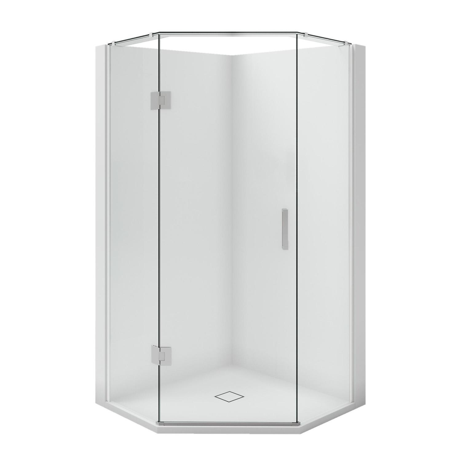 Atlantis | Solara 900 x 900mm Angle Front White Tray, Liner and Chrome ...