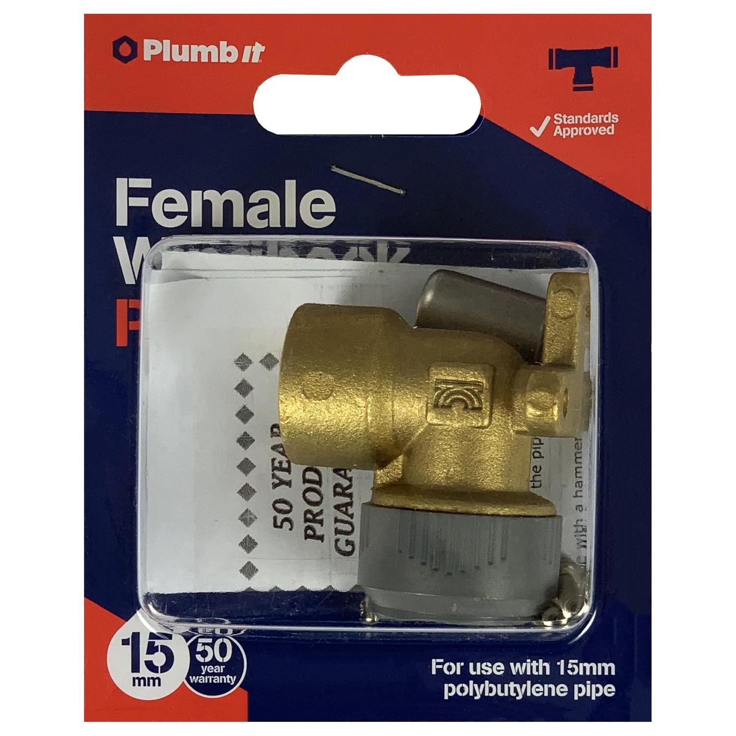 Plumb It | Push-Fit Wingback Female 15mm | Mitre10