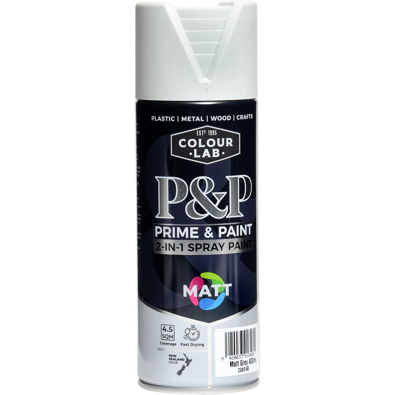 Colour Lab | Prime & Paint Aerosol Spray Paint 400ml Grey | Mitre10