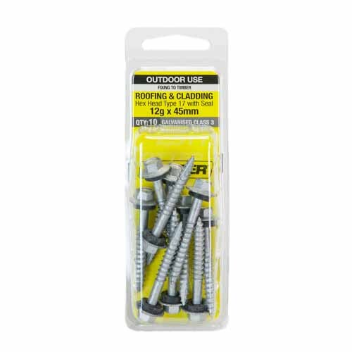 Otter | Roofing & Cladding Timber Screws 12g x 45mm Pack of 10 ...