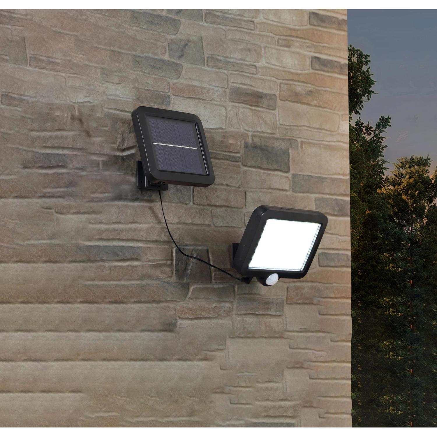 Nouveau | PIR Sensor Solar Security Light 250L 15x13x2.5cm White | Mitre10