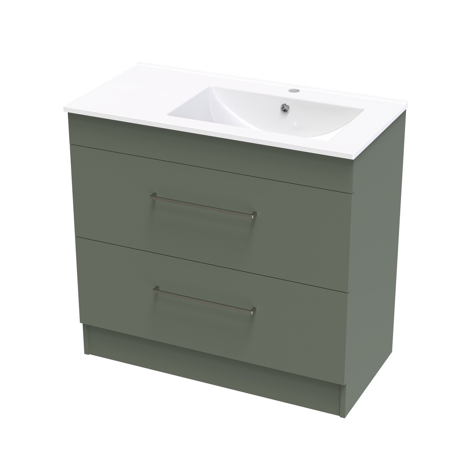 Clearlite | Cashmere Valley 900 Right Hand Bowl Double Drawer Floor ...