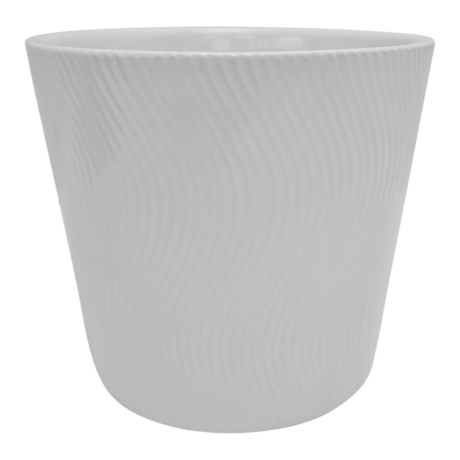 Enrich with Nature Ceramics | Mirno Indoor Ceramic Pot 12cm White | Mitre10