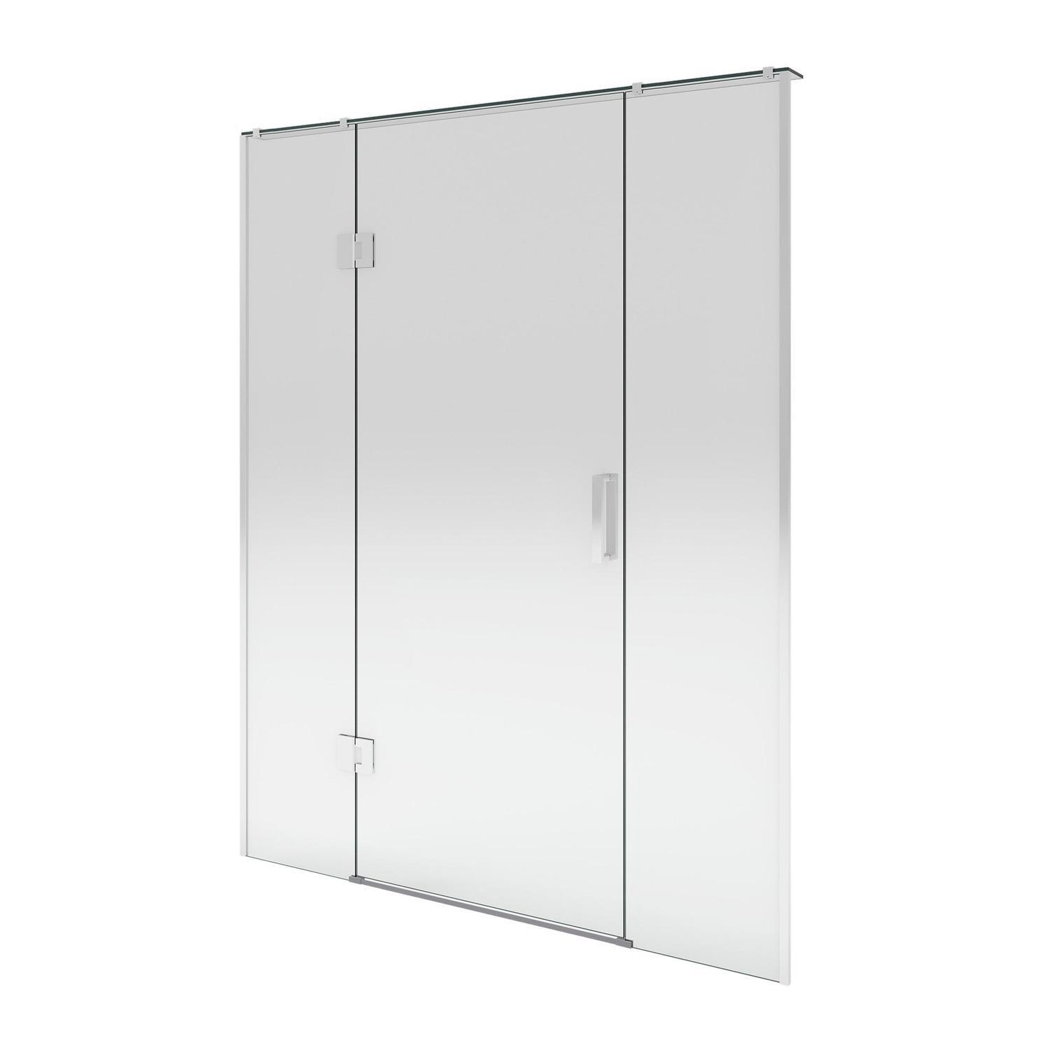 Atlantis | Solara 1400mmmm 3-Wall Chrome Hinged Frameless Screens | Mitre10