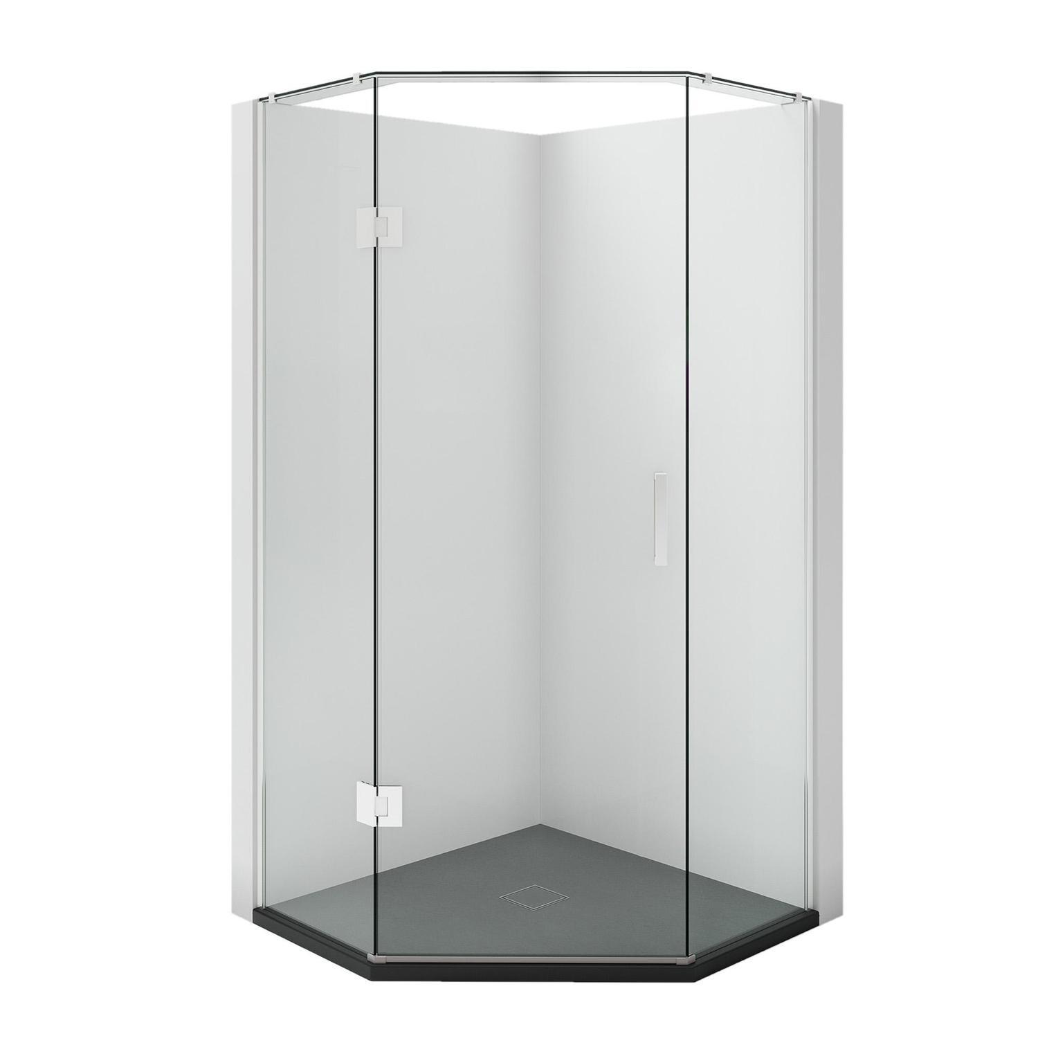 Atlantis | Solara 1000 x 1000mm Angle Front Black Tray, Liner and ...