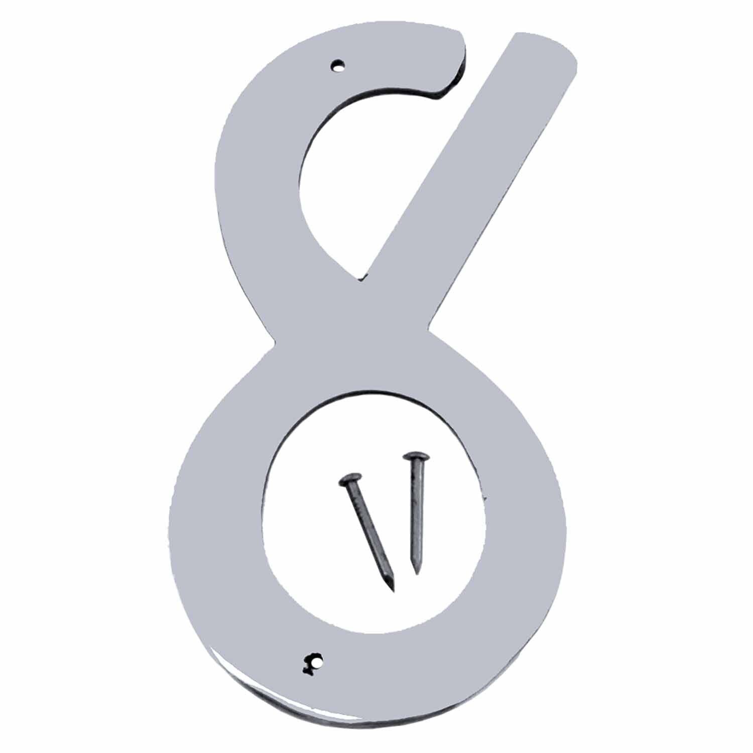 HY-KO | Letterbox Number 8 101mm Satin Nickel Finish | Mitre10