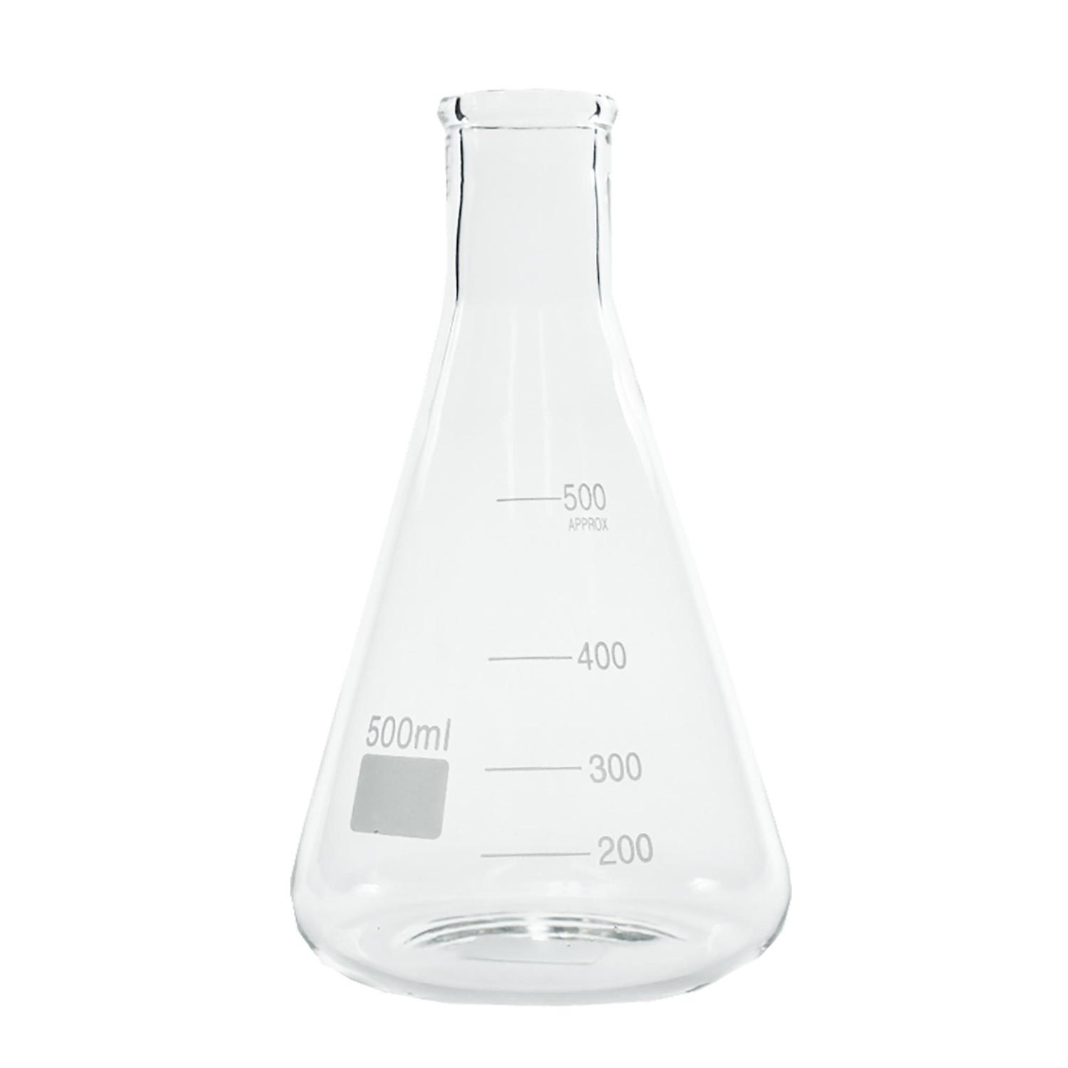Kates Kitchen | Glass Measuring Flask 500ml H: 180mm, W: 100mm, D ...