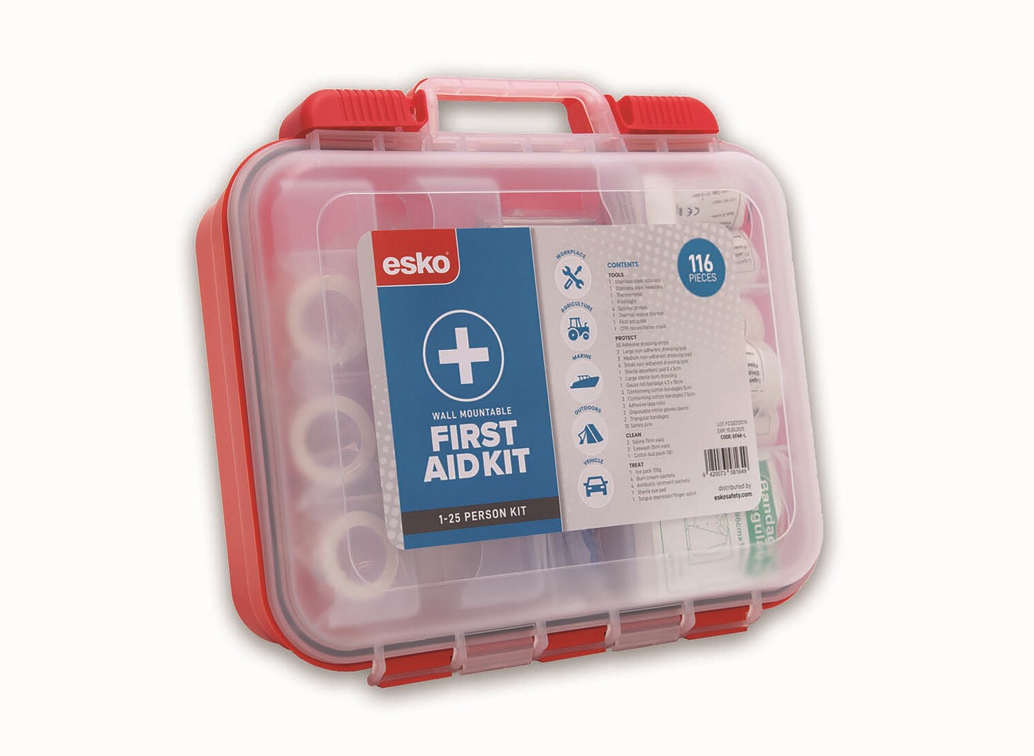 Esko | 1-25 Person First Aid Kit L Red | Mitre10