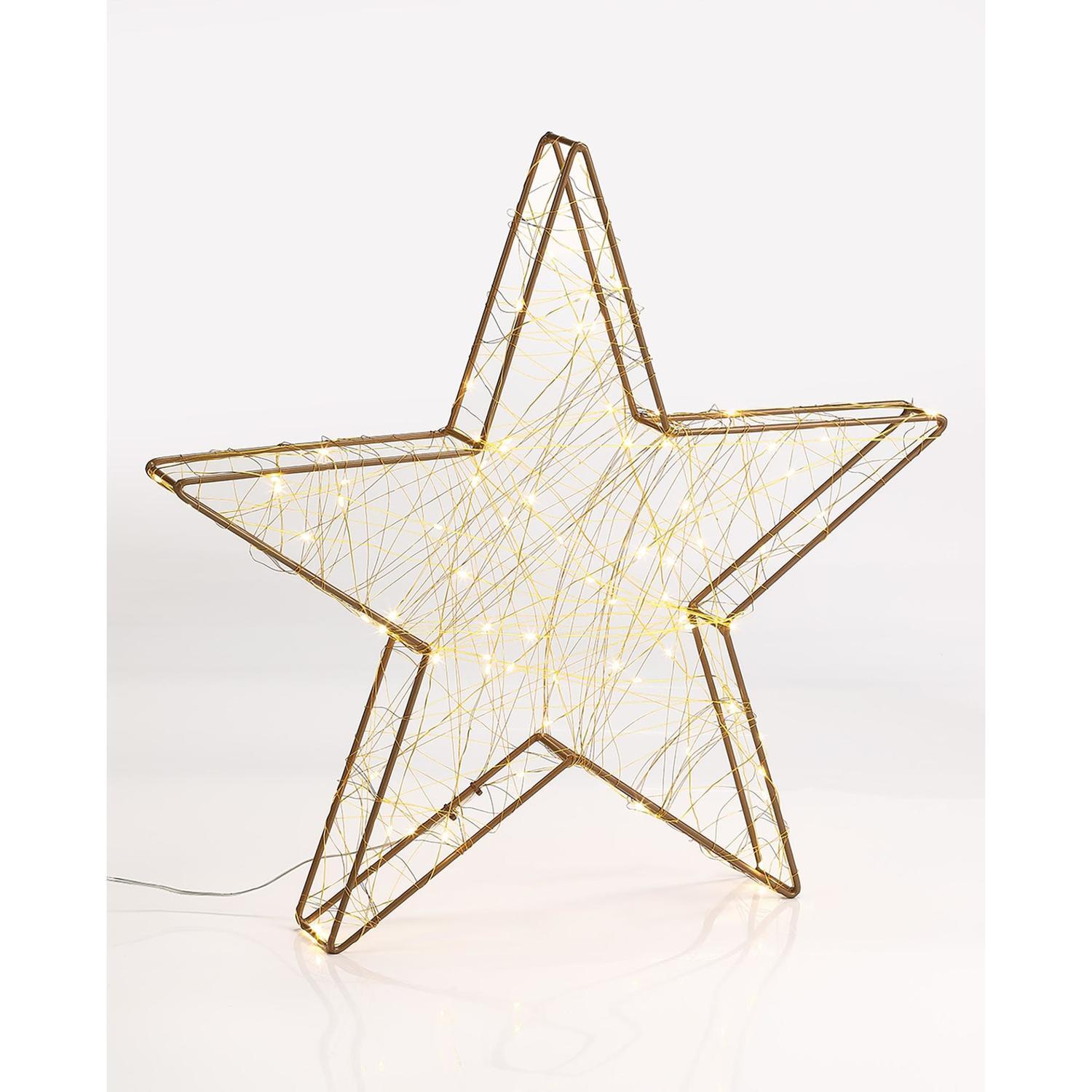 Nouveau | Metal Star Light 47 x 6 x 44.7cm / Battery operated Gold star ...