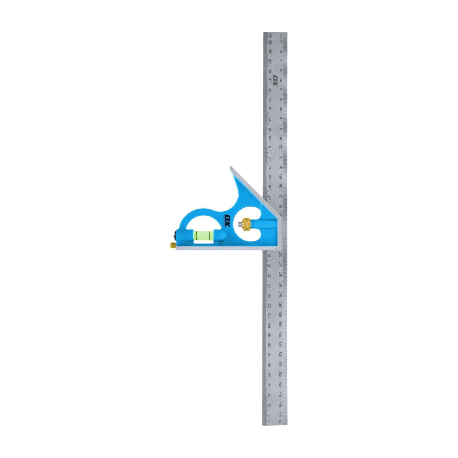 Ox | Combination Square 400mm Grey/Blue | Mitre10