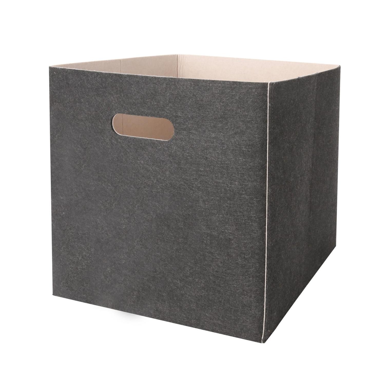 Nouveau | Felt Storage Box H: 320mm, W: 320mm, D: 320mm Black | Mitre10