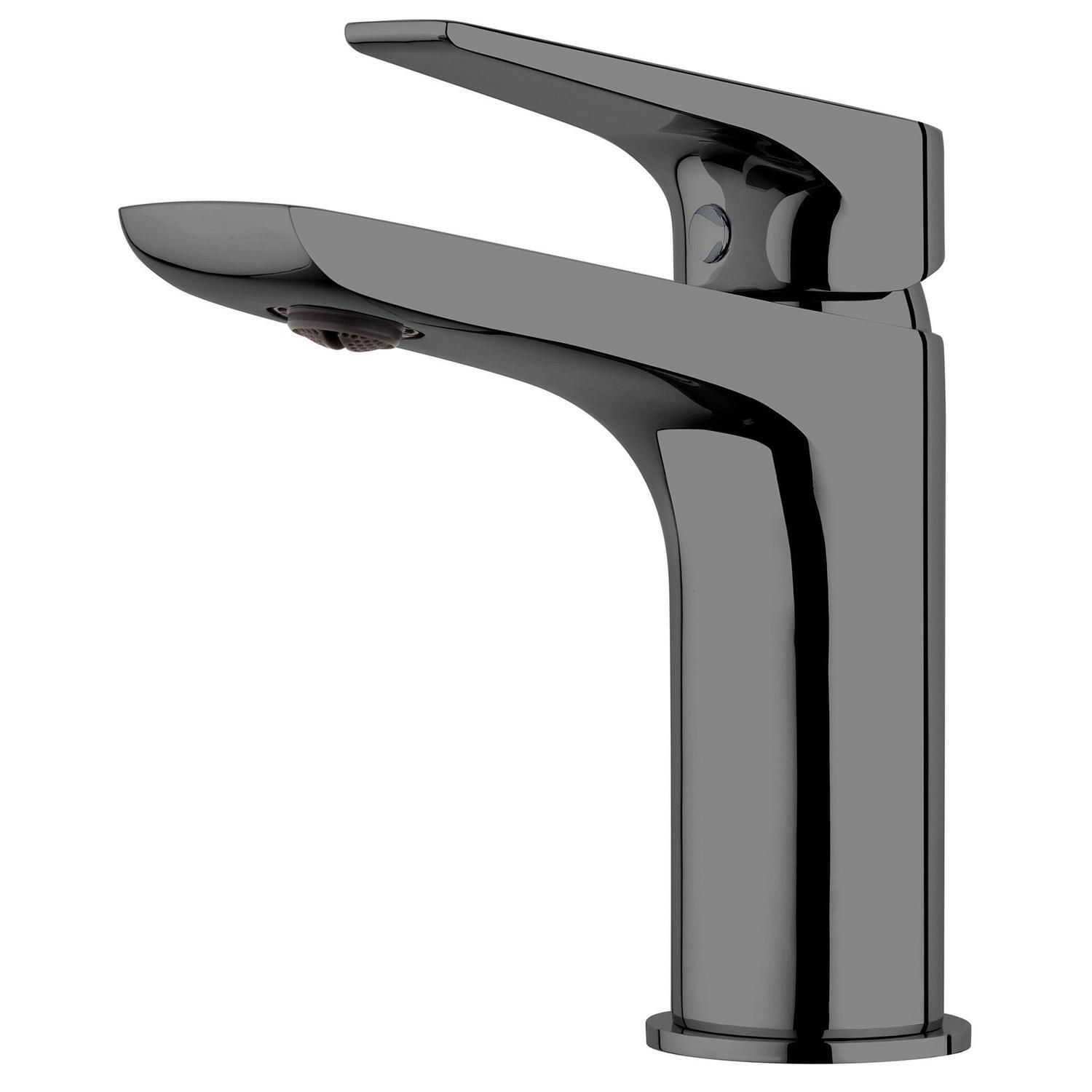 Foreno | Solitaire Basin Mixer Mirrored Black | Mitre10
