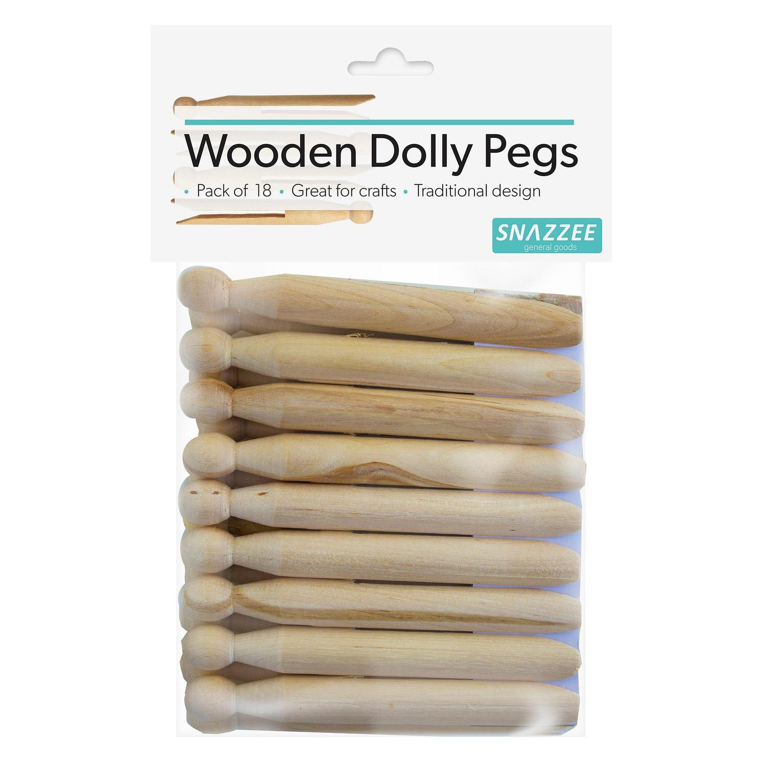 Snazzee | Wooden Dolly Pegs H: 190mm, W: 40mm, D: 120mm | Mitre10