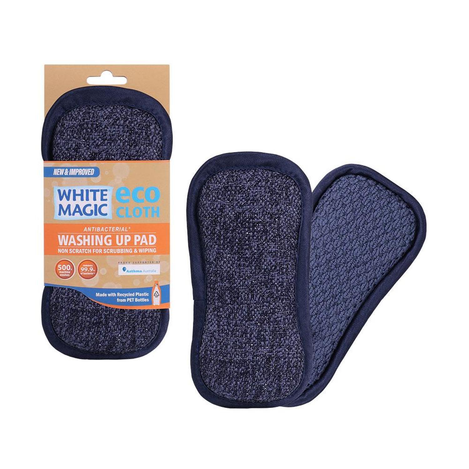 White Magic | Eco Cloth Washing Up Pad H: 15cm, W: 9cm Denim | Mitre10