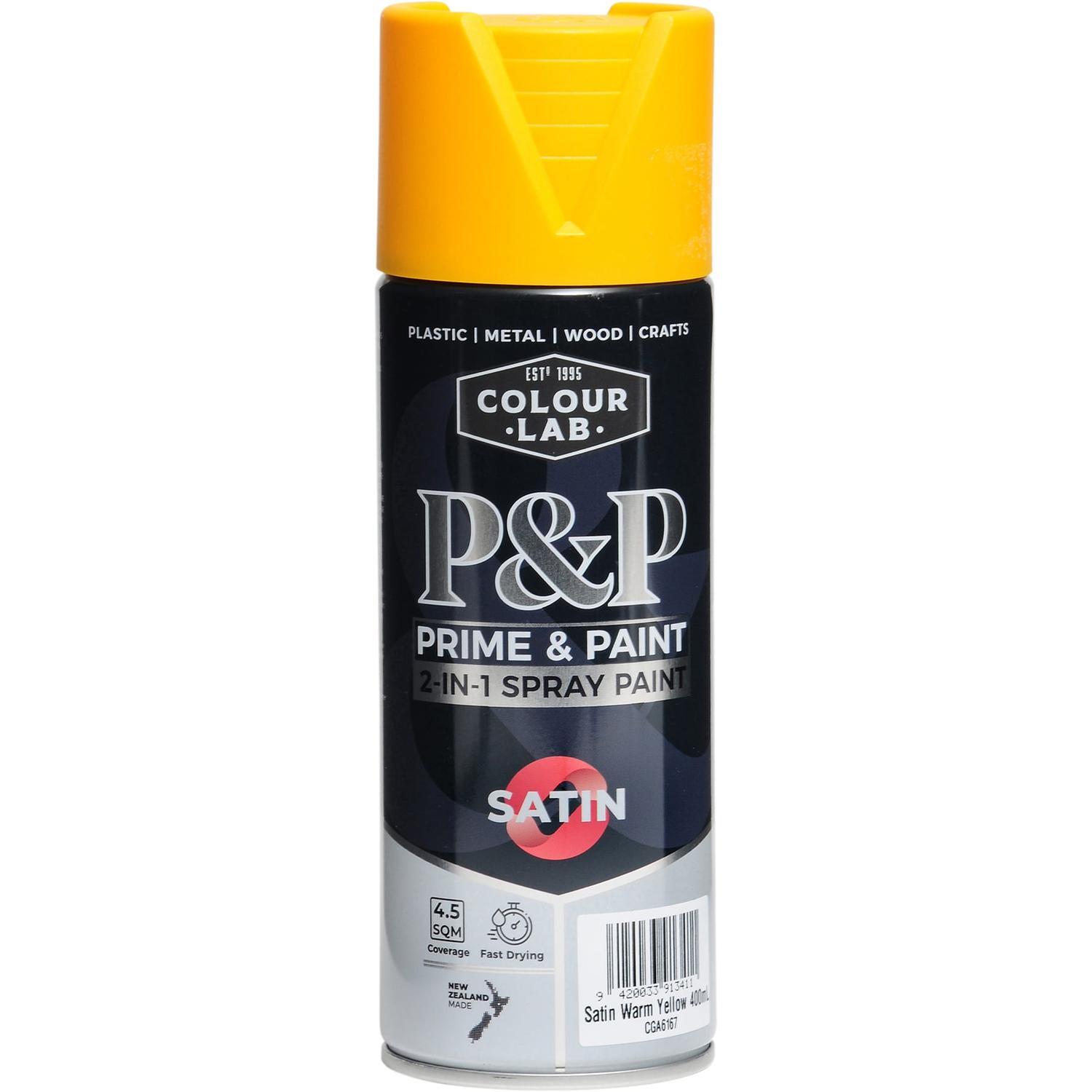 Colour Lab | Prime & Paint Aerosol Spray Paint 400ml Yellow | Mitre10