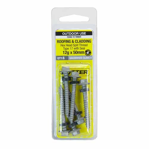 Otter | Roofing & Cladding Timber Screws 12g x 50mm Pack of 6 ...