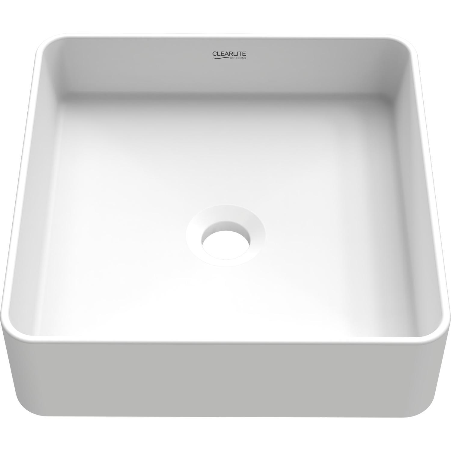 Clearlite | VC Square Basin 360mm Matte White | Mitre10