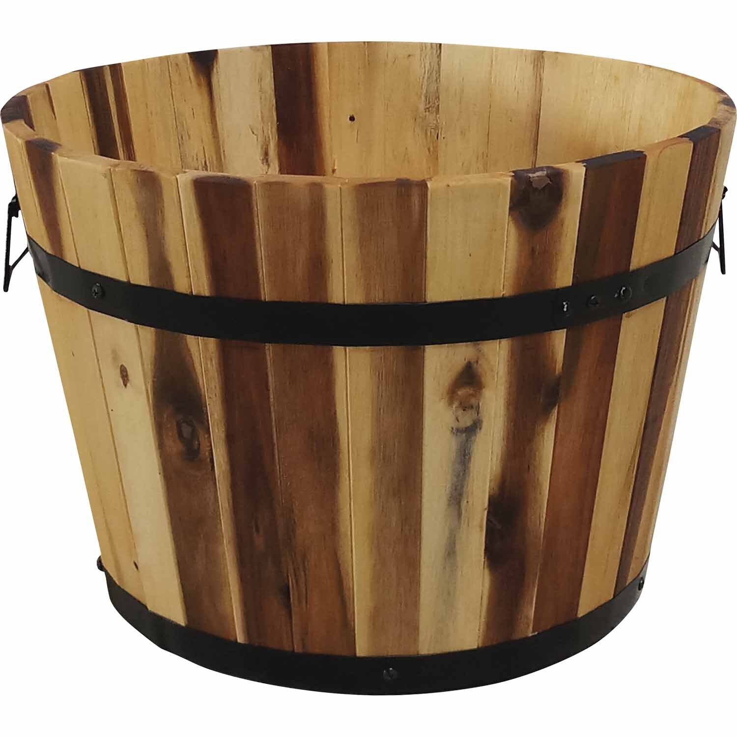 Gardeners Edge | Round Acacia Wooden Barrel Medium Natural | Mitre10