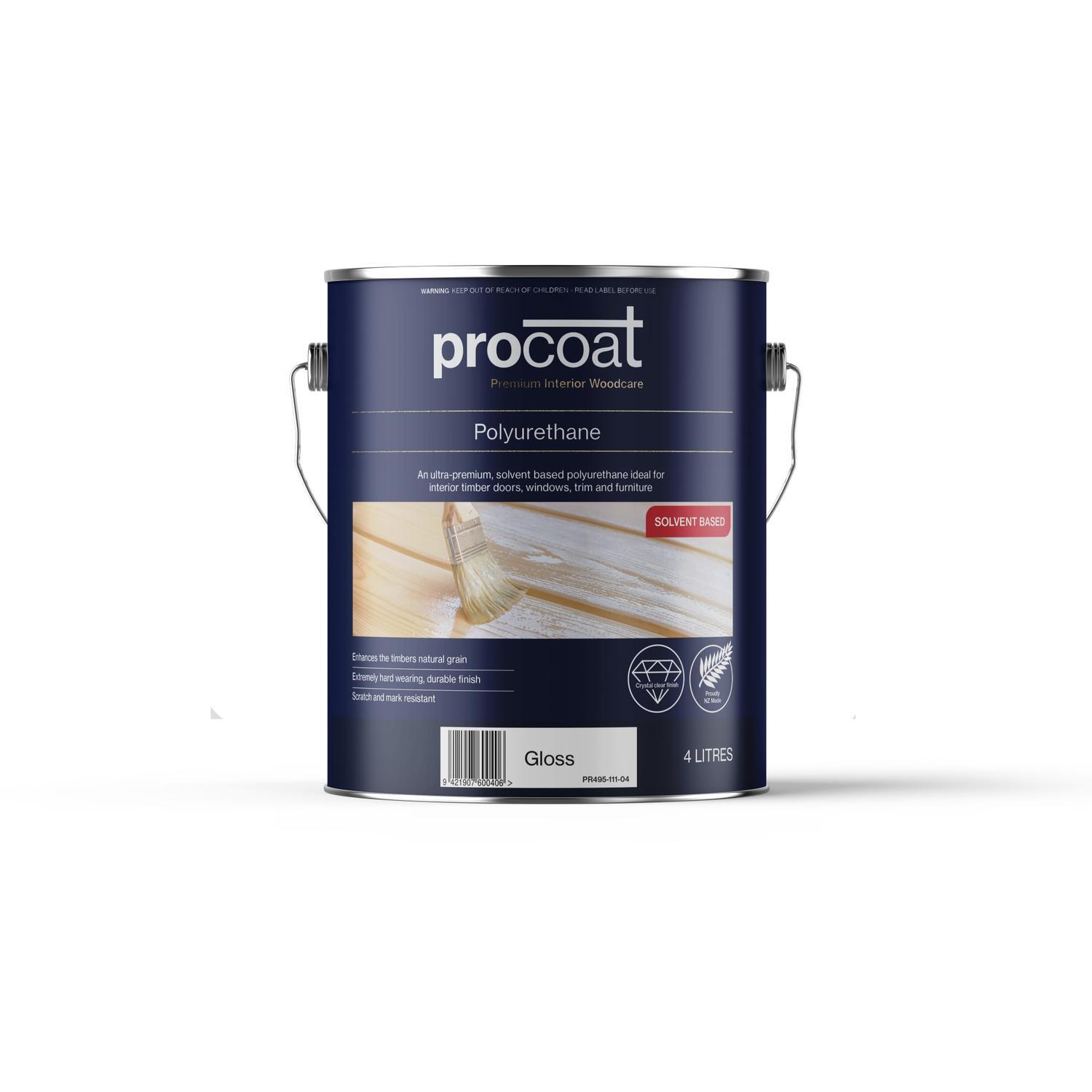 Procoat | Premium Interior Polyurethane (solvent based) Gloss 4 litre ...
