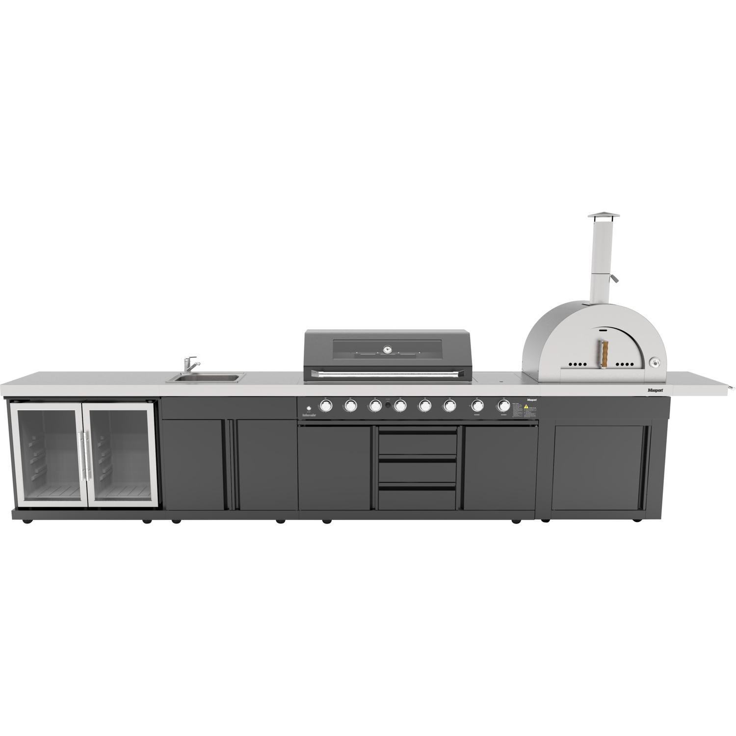 Masport | 4 Piece Ambassador Deluxe Kitchen in Black 6 Burner | Mitre10