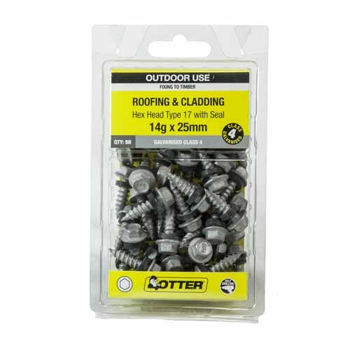 Otter | Roofing & Cladding Timber Screws 14g x 25mm Pack of 50 ...