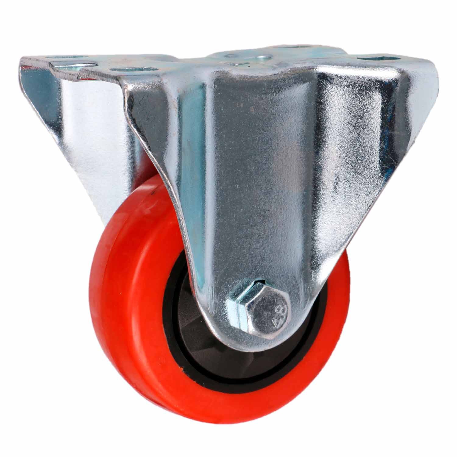 Titan | Red Urethane Fixed Castor 75mm Red | Mitre10