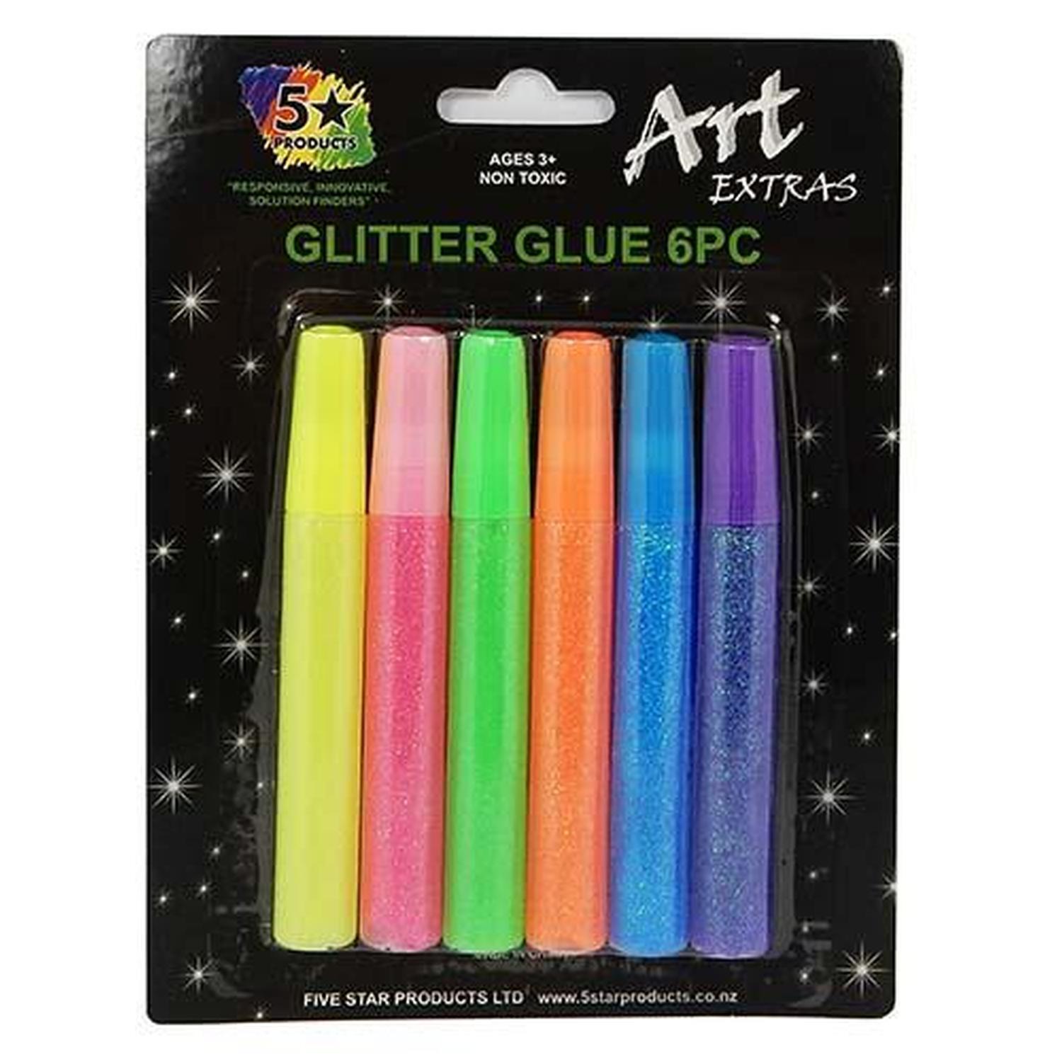 Art Extra | Glitter Glue 6 piece set Neon | Mitre10