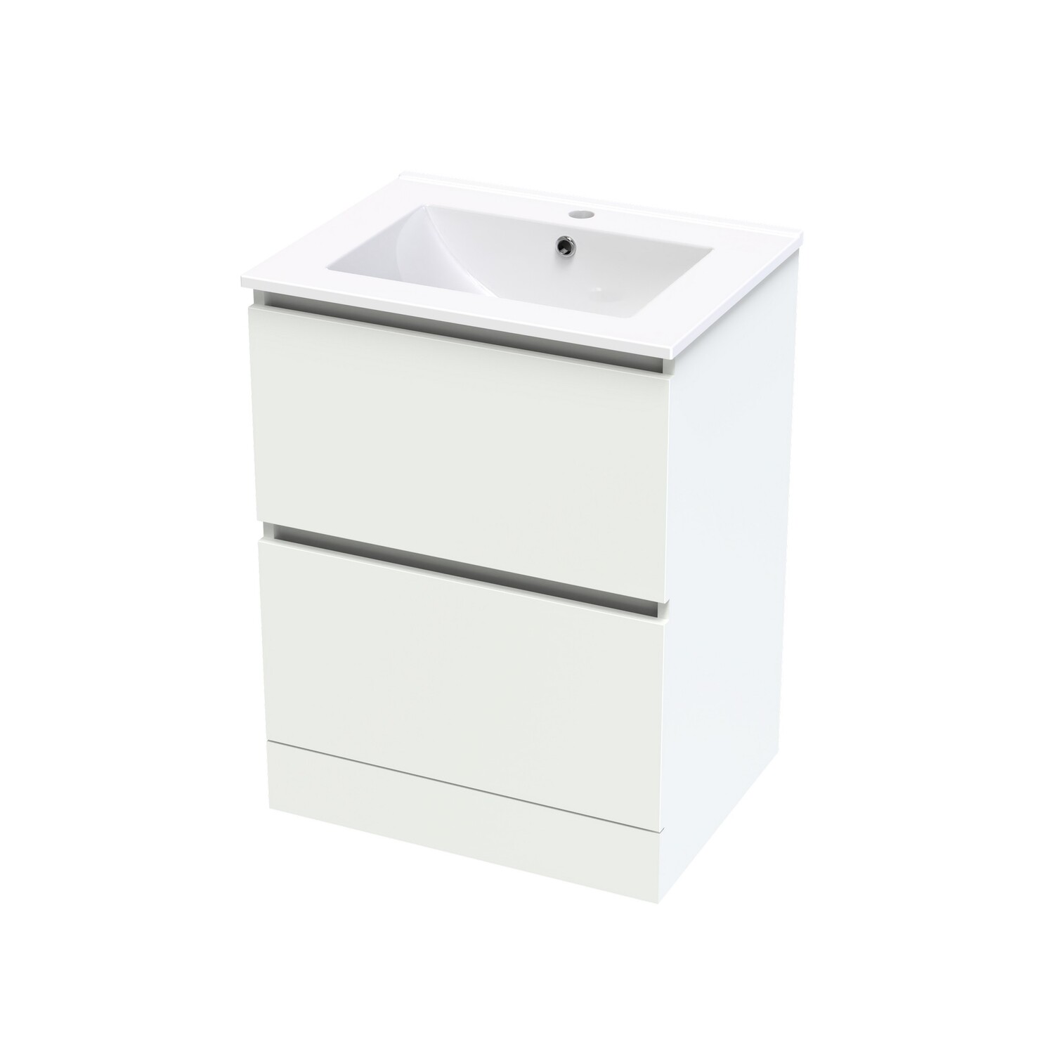 Clearlite | Pacific Rise 600 Double Drawer Floor White Melamine | Mitre10