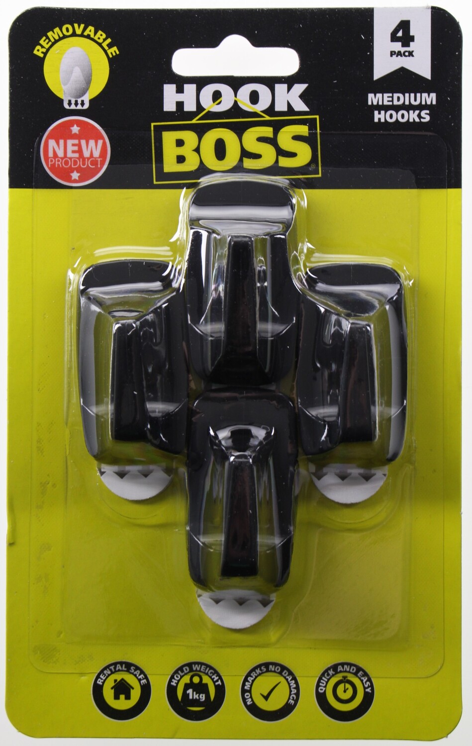 Hook Boss | Removable Hook 2 Pack Black | Mitre10