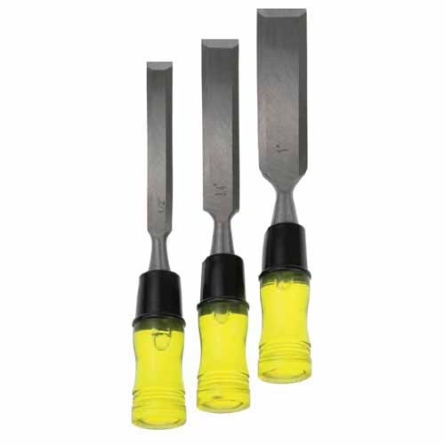 Number 8 | Chisel Set 3 Piece Silver and Yellow | Mitre10