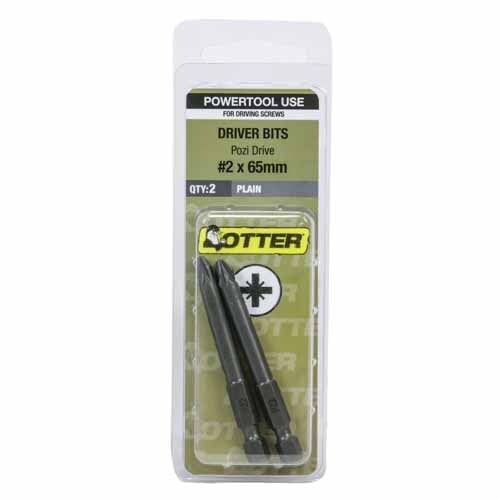Otter | Pozi Drive Driver Bits PZ#2 x 65mm Pack of 2 | Mitre10