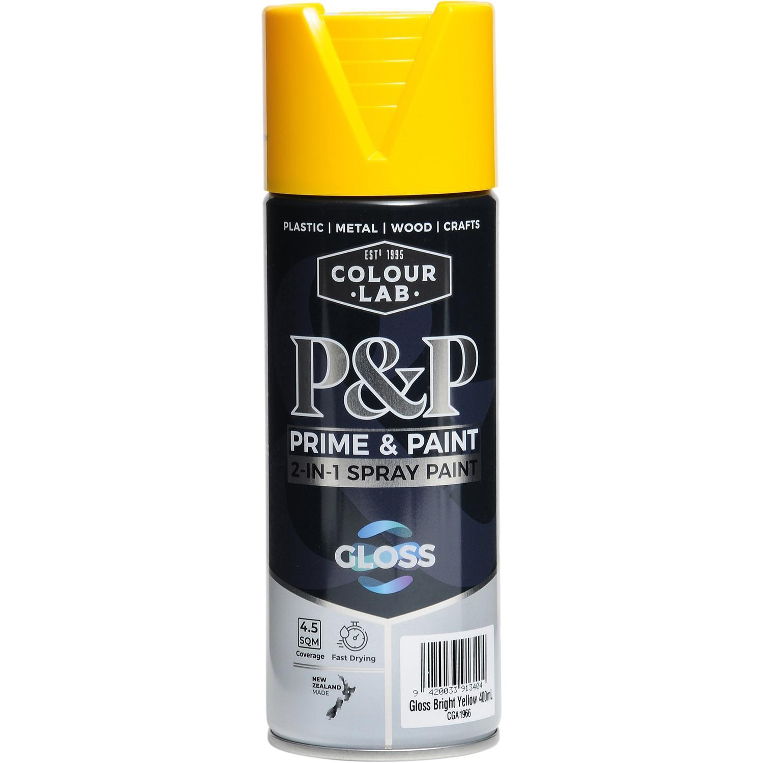 Colour Lab | Prime & Paint Aerosol Spray Paint 400ml Yellow | Mitre10