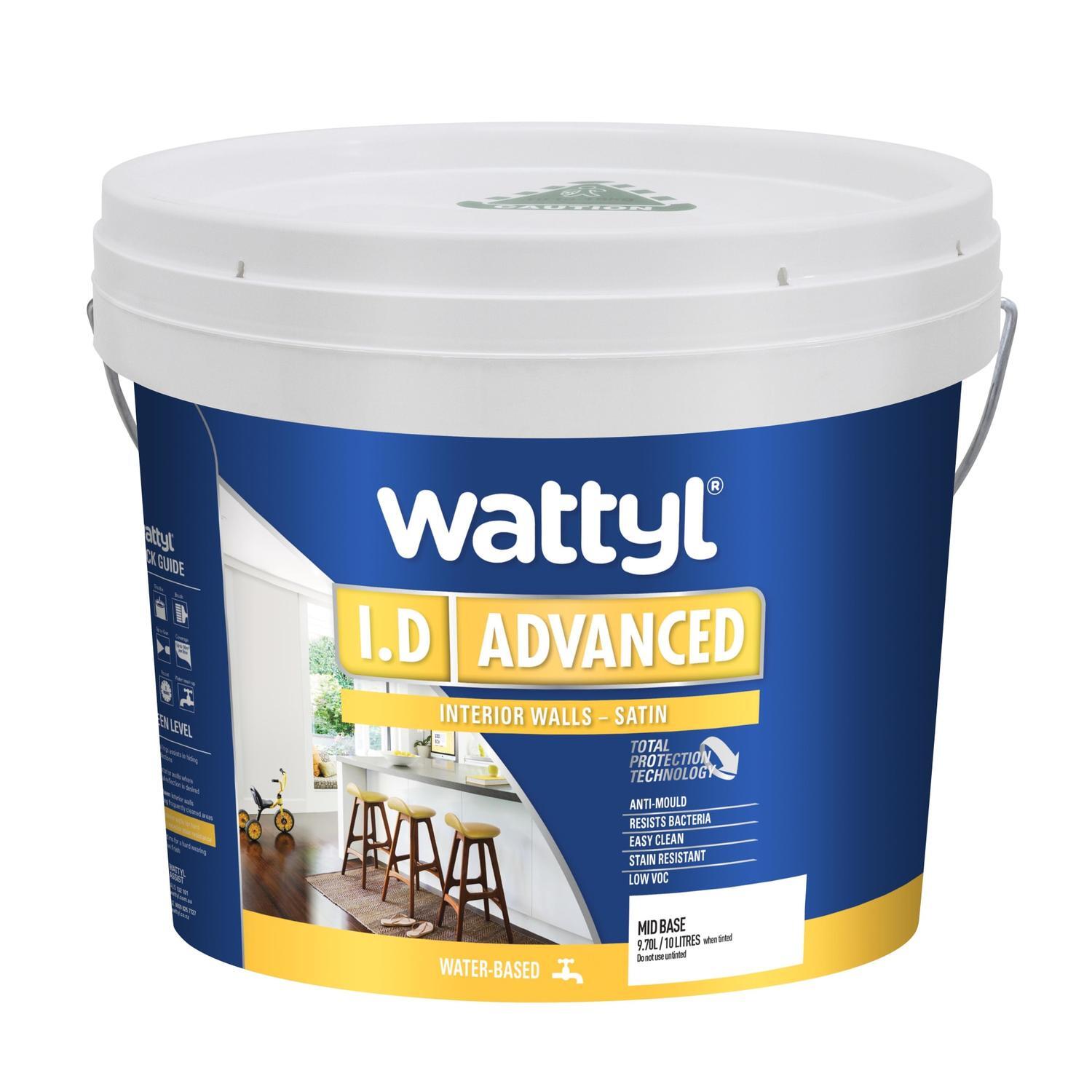 Wattyl | ID Advanced Interior Satin Paint 10 litre Mid Base | Mitre10